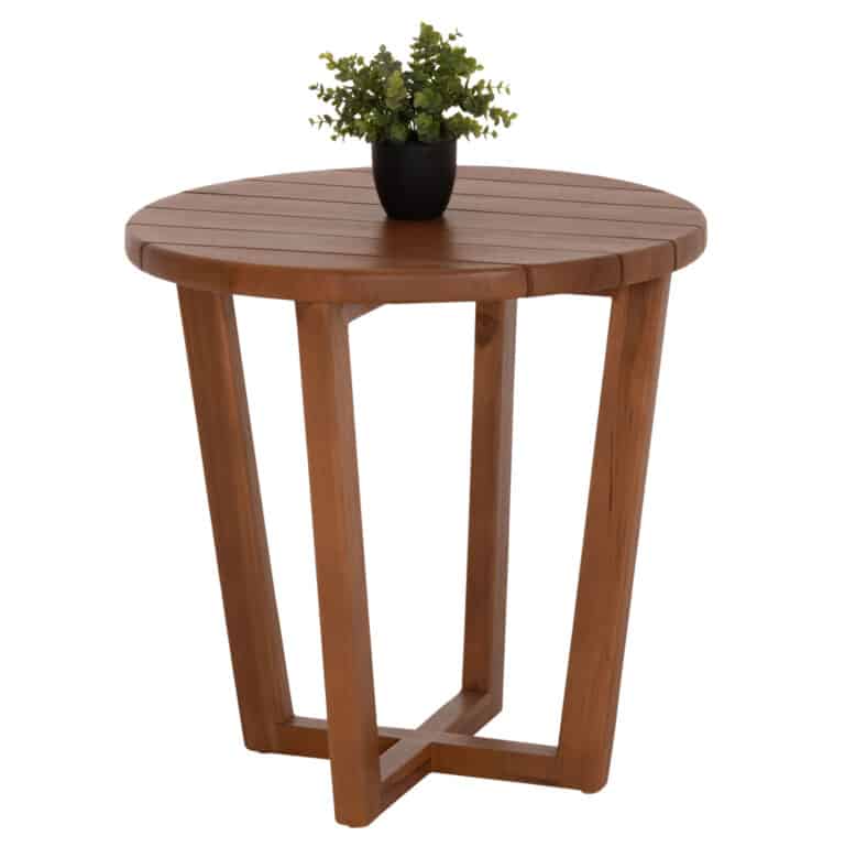 ΤΡΑΠΕΖΙ ΜΕΣΗΣ ΣΤΡΟΓΓΥΛΟ KOLIN HM6629 ΞΥΛΟ TEAK ΣΕ ΦΥΣΙΚΟ Φ65x65Υεκ ...
